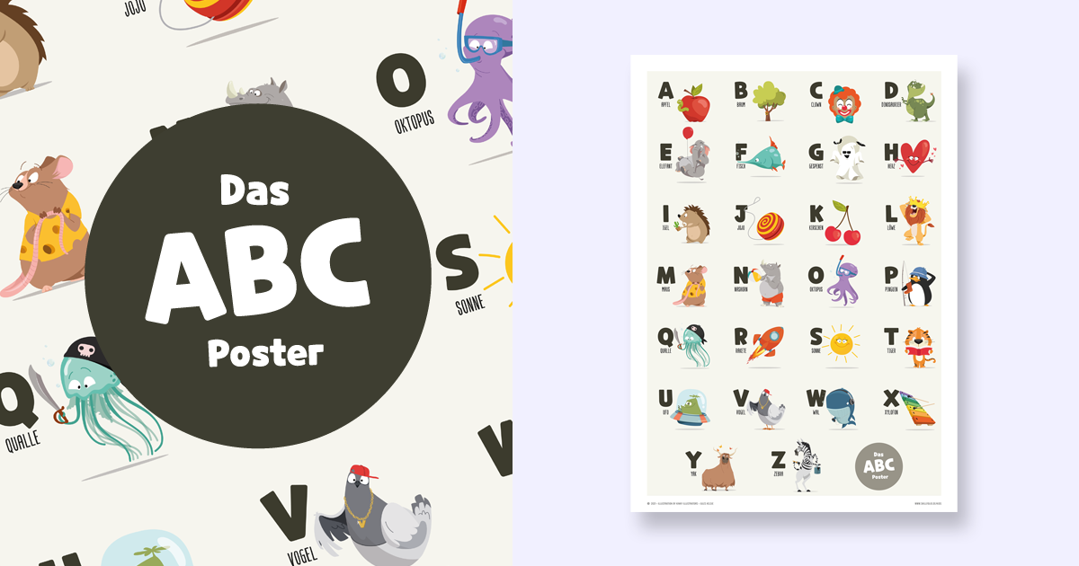 Das ABC Poster für Kinder im Vorschulalter und Schulkinder